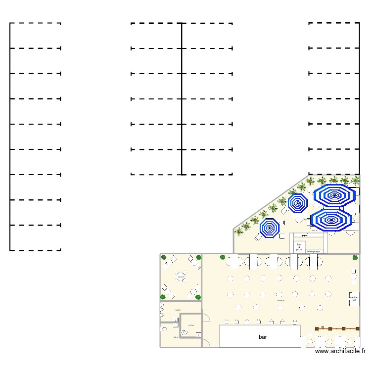plan bar - Plan 6 pièces 257 m2 dessiné par Thibaut84130
