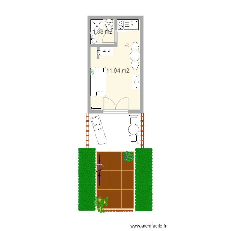 14m2 2 - Plan dessiné par alineb