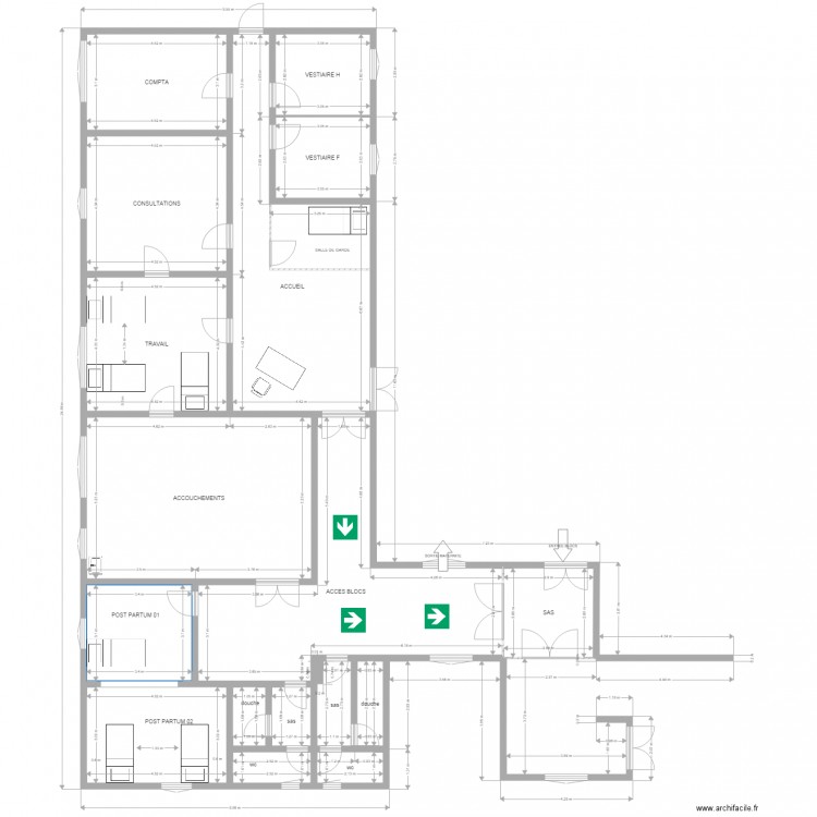 MATERNITE PROJET V3 - Plan dessiné par RLTMSL