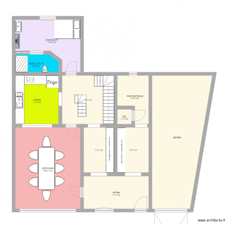 lacapelle rez de c - Plan dessiné par Antoine EPC46