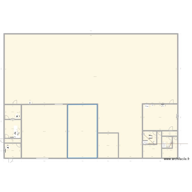 batiment exploitation - Plan 14 pièces 1242 m2 dessiné par shirosaki