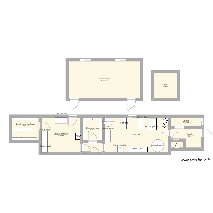 Plan – Plan fromagerie – Par MicroRoch ️ | ArchiFacile