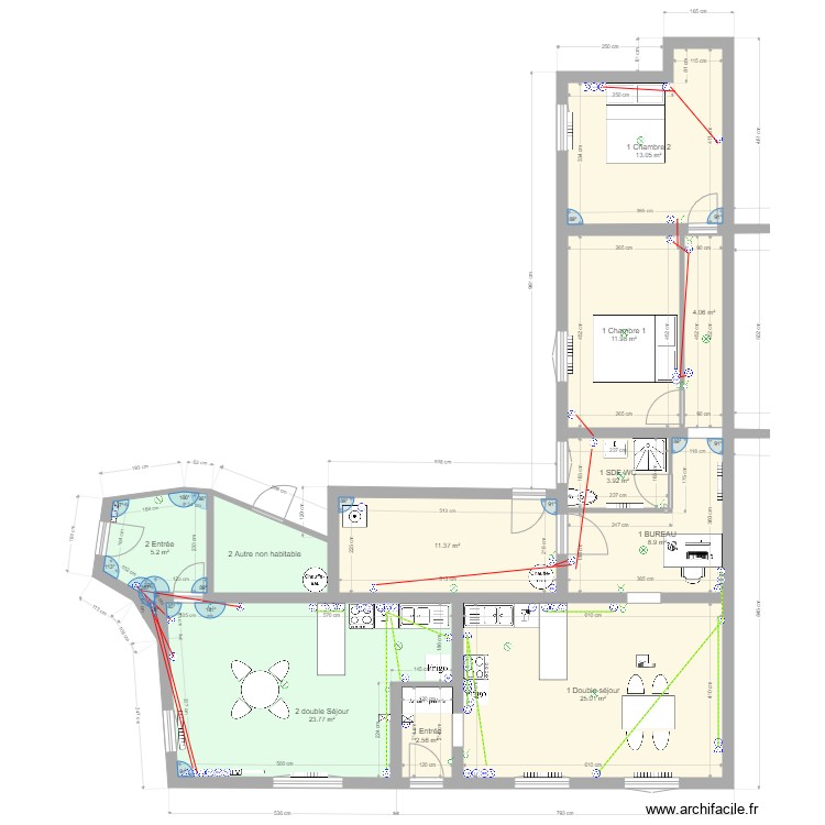 rdc électricité - Plan dessiné par Christo78