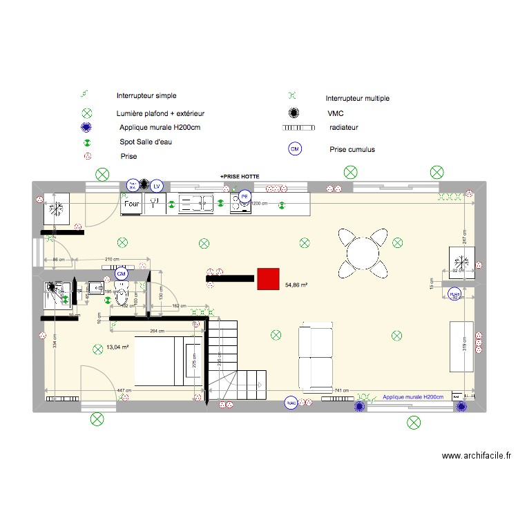 Jean Moulin RDC Elec RDC - Plan 2 pièces 68 m2 dessiné par fpat