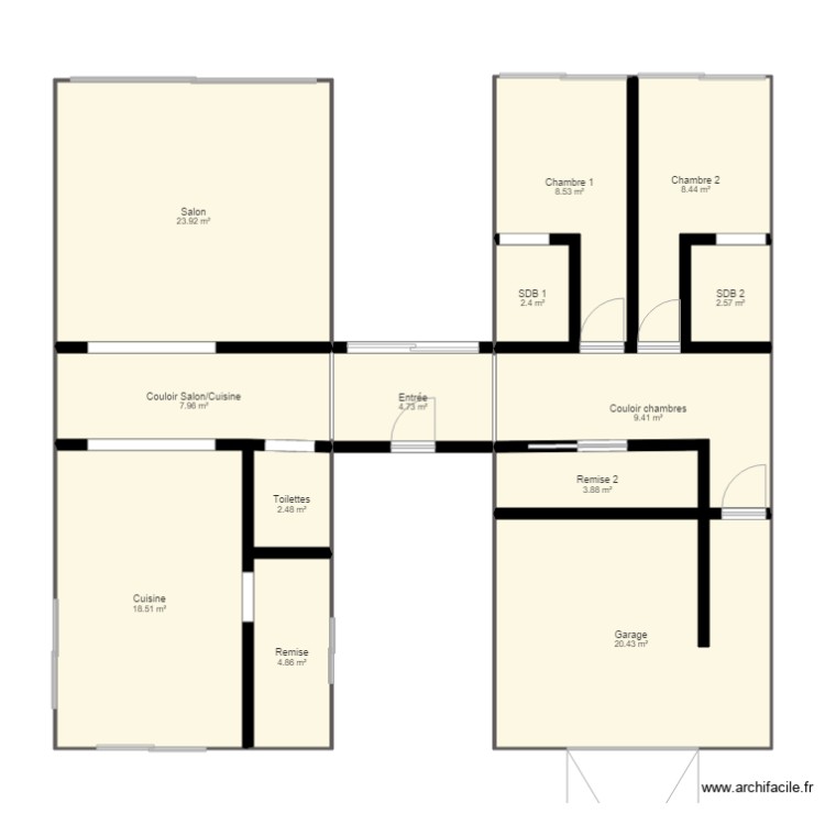 Maison F4 - Plan 13 pièces 118 m2 dessiné par whereisteva