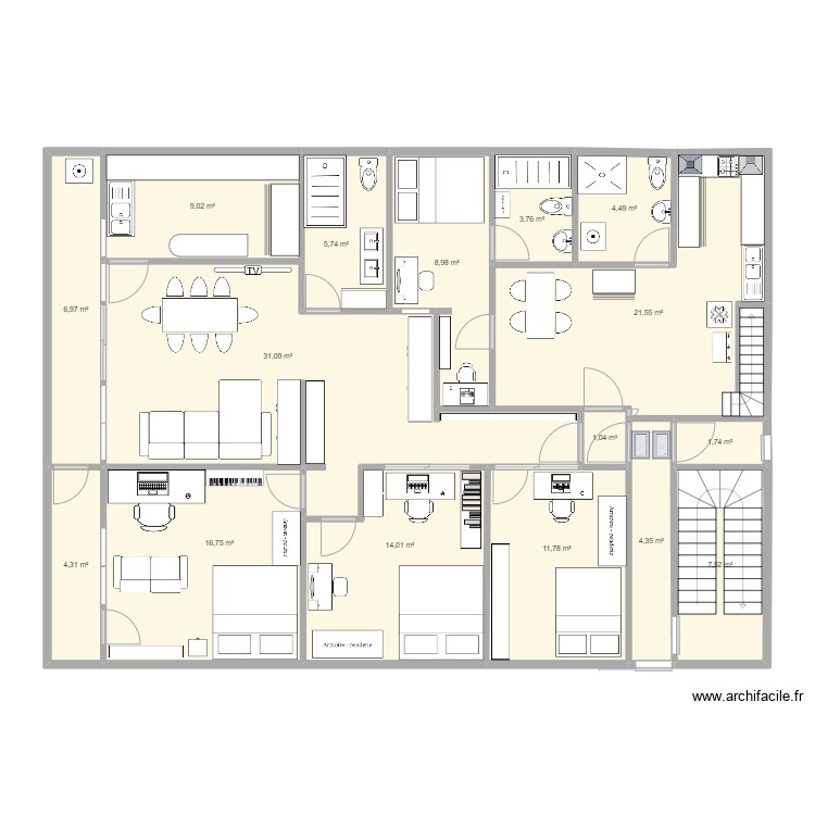 Plan – appart 2 – Par raikiki ️ | ArchiFacile