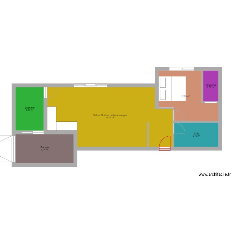 Conteneurs 3 6x6m - Plan dessiné par He-mma