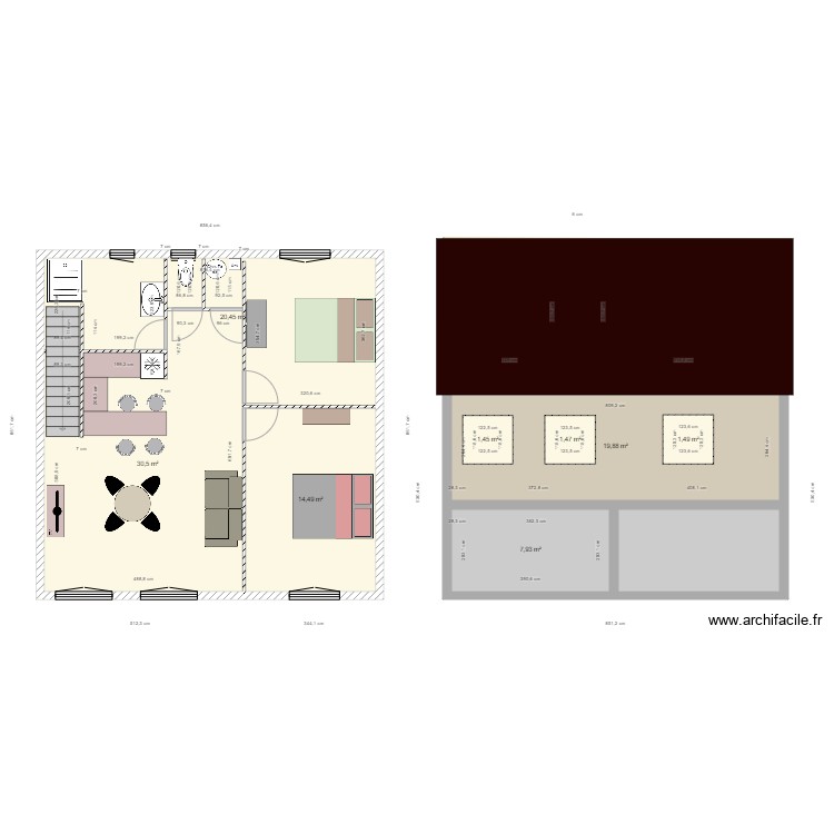 appartement F3 - Plan dessiné par bricolleur