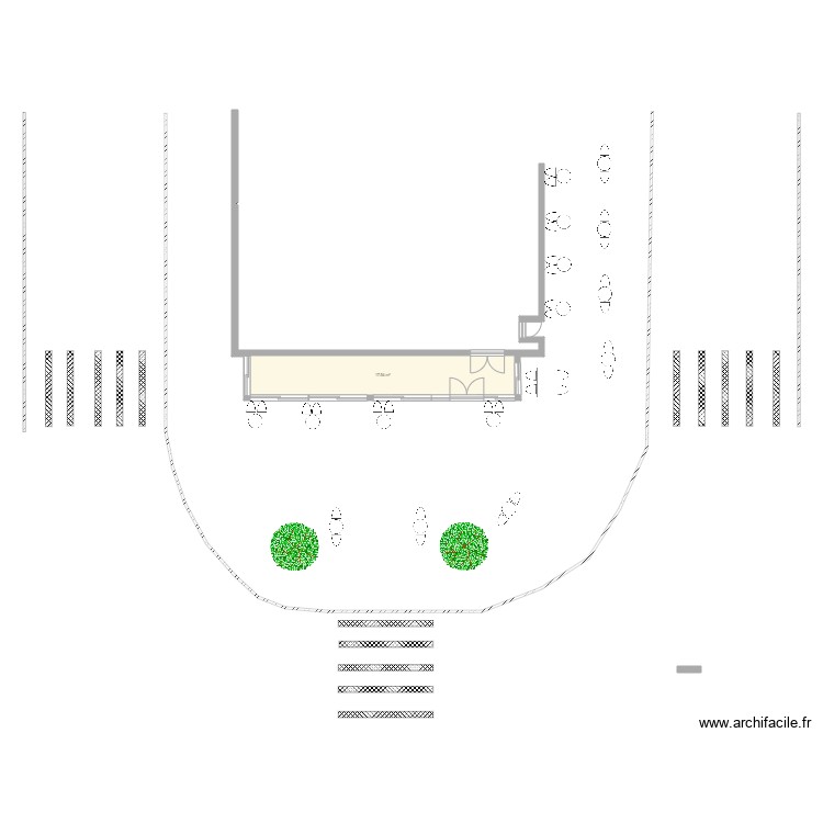 Café des Peupliers - Plan dessiné par Caroline Genet