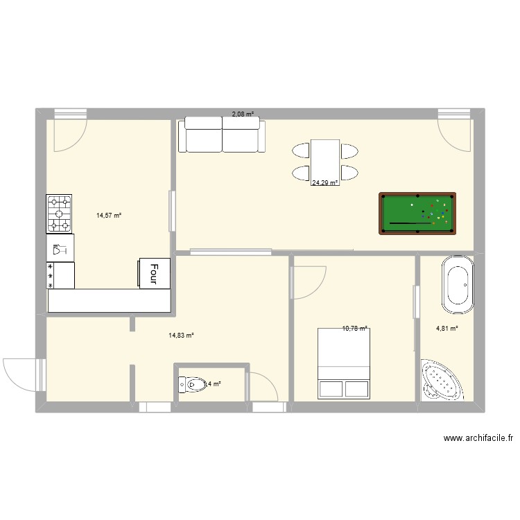 apartement - Plan 7 pièces 73 m2 dessiné par Anat28