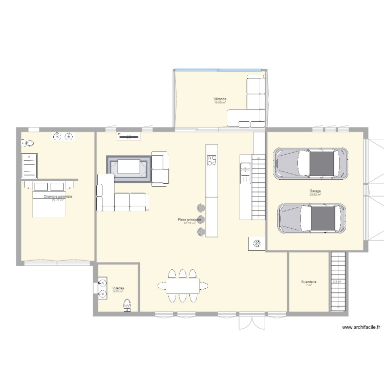Plan – maison avec objet – Par bvergauwen ️ | ArchiFacile