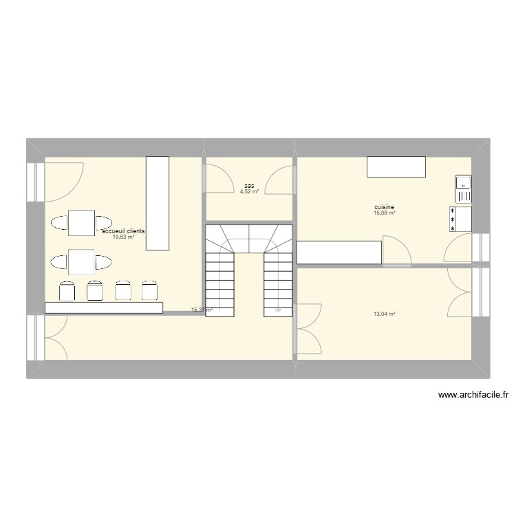 RDC nobi - Plan 5 pièces 68 m2 dessiné par Zulk