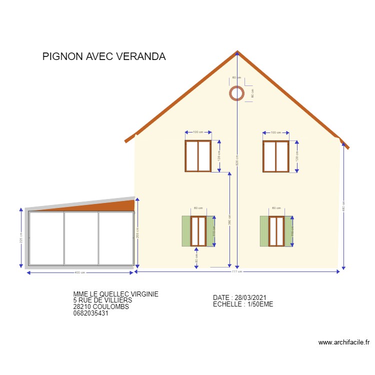 Plan – plan pignon – Par virginie7817 ️ | ArchiFacile