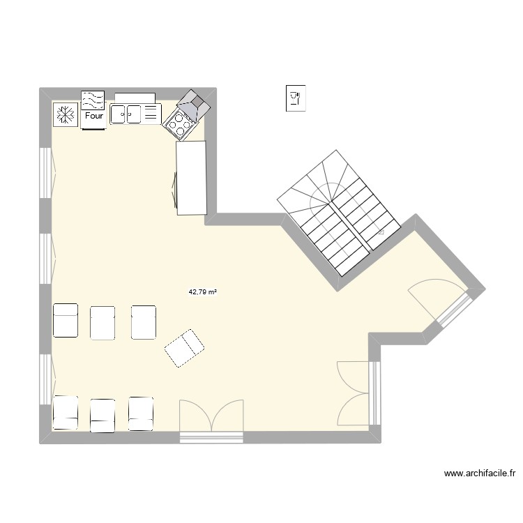 espace rencontre LFA - Plan 1 pièce 43 m2 dessiné par fionaferrier