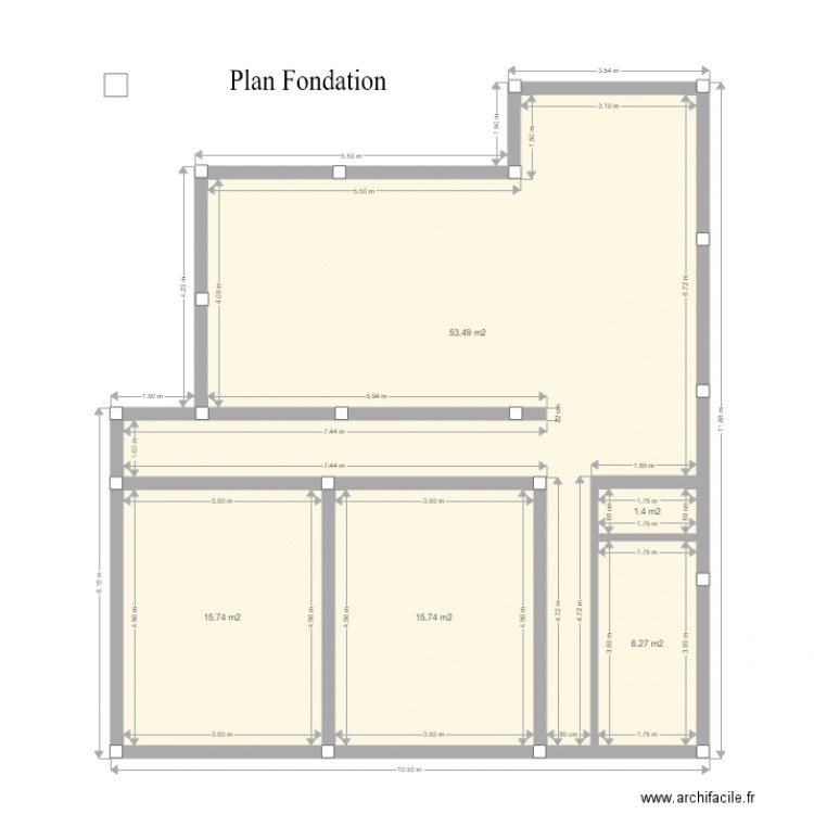 Plan – Plan Fondation – Par GoldOneKey ️ | ArchiFacile