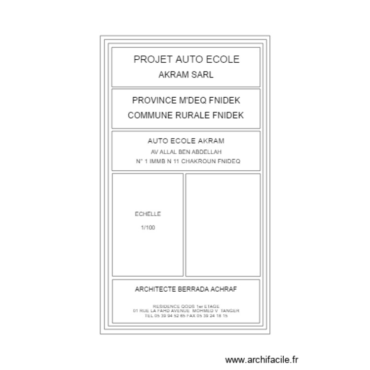 cartouche - Plan dessiné par elhjouji