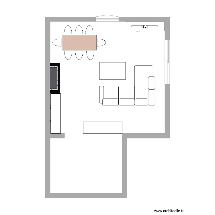salon cheminee - Plan dessiné par vivi83390