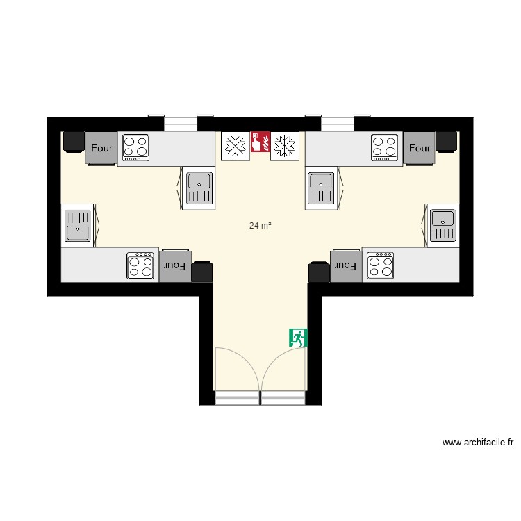Cuisine collective - Plan dessiné par Sanaelled