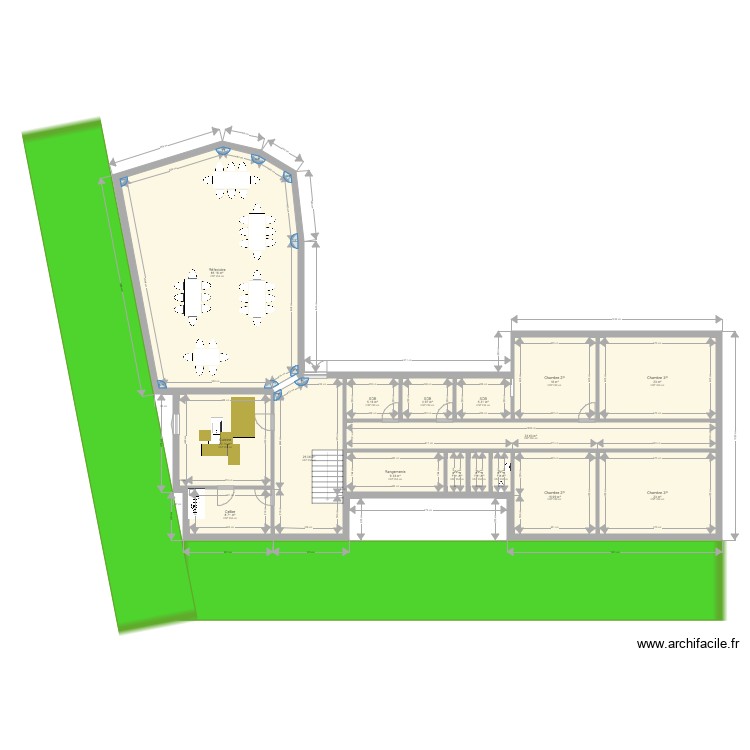 Refectoire - Plan dessiné par PierreEnte