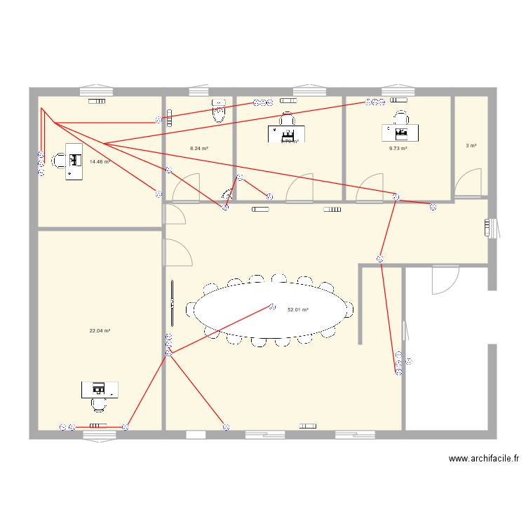 maison admin plan cablage electrique - Plan dessiné par afsame