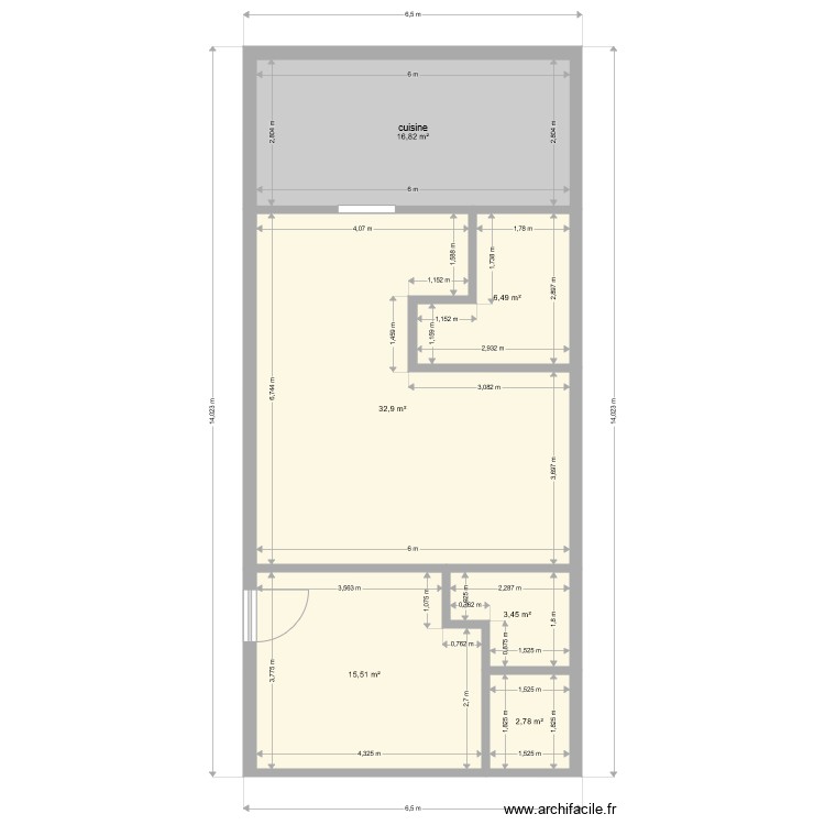 Plan – maison rectangle 80 m2 – Par CaroJano ️ | ArchiFacile