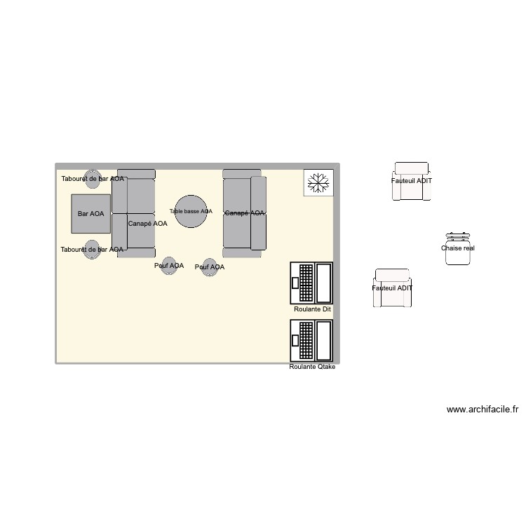 Plan – micro salon V1 – Par playback video ️ | ArchiFacile