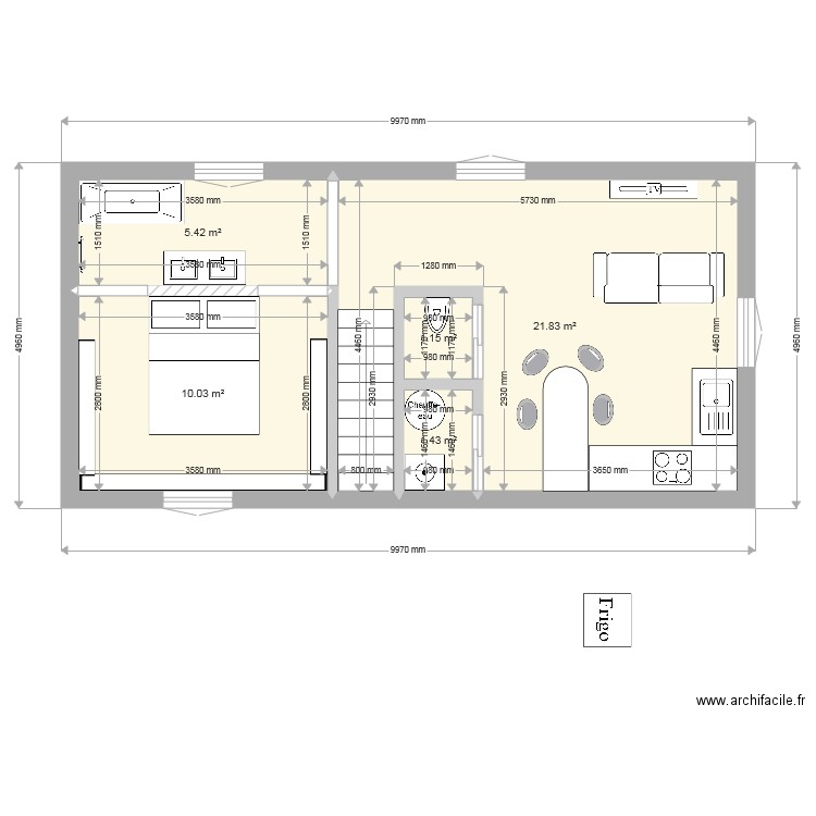 Plan – studio – Par 19111330 ️ | ArchiFacile