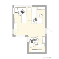 Studio 32m2 - Plan 2 pièces 31 m2 dessiné par atille1