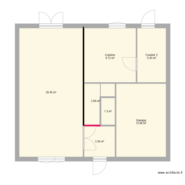 maison rdc - Plan dessiné par haupopop
