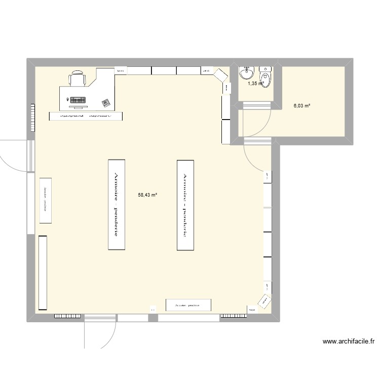 le caroussel du jeu - Plan 3 pièces 66 m2 dessiné par Nicolas44210