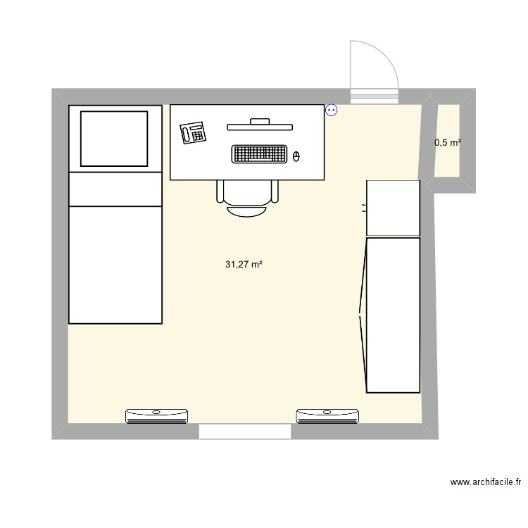 Ma chambre privé - Plan 2 pièces 32 m2 dessiné par Maxou9584