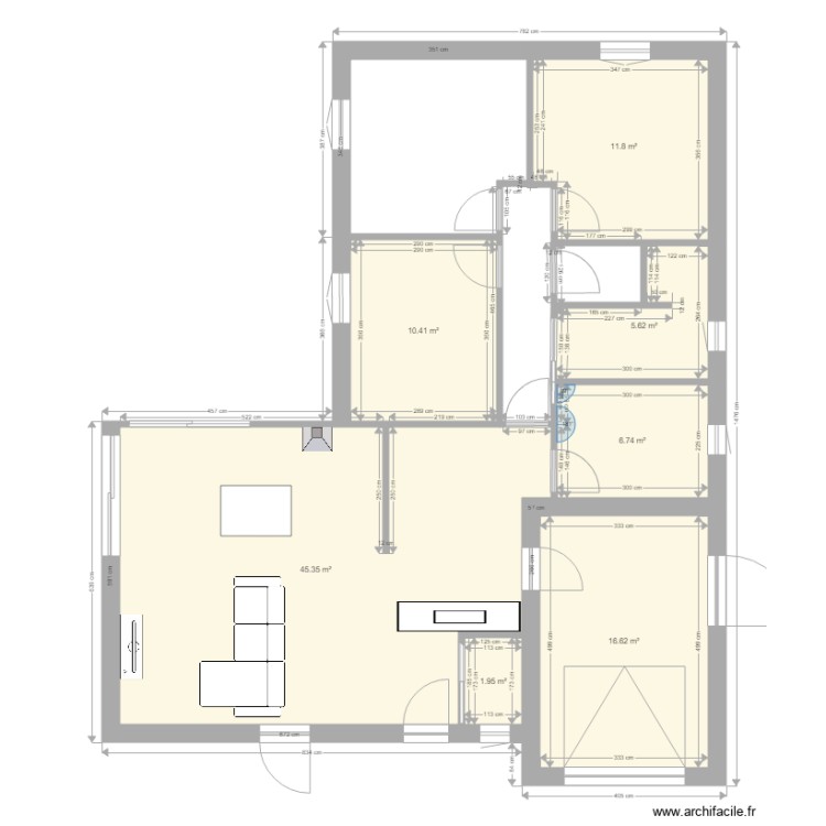 plan maison essai 1 - Plan 7 pièces 98 m2 dessiné par aude-ga