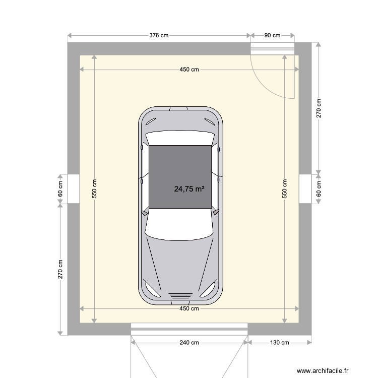 garage - Plan 1 pièce 25 m2 dessiné par spyne01