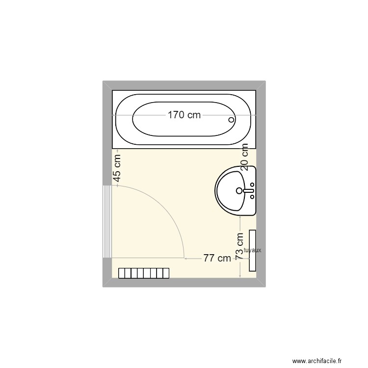 sdb vivi - Plan 1 pièce 5 m2 dessiné par 150757