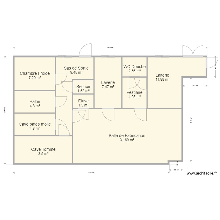Plan – fromagerie 1 – Par juj35 ️ | ArchiFacile