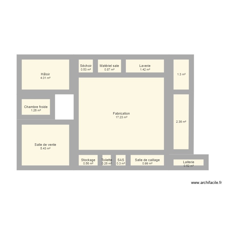 Mon plan de fromagerie - Plan dessiné par Julie Robin cs caprin