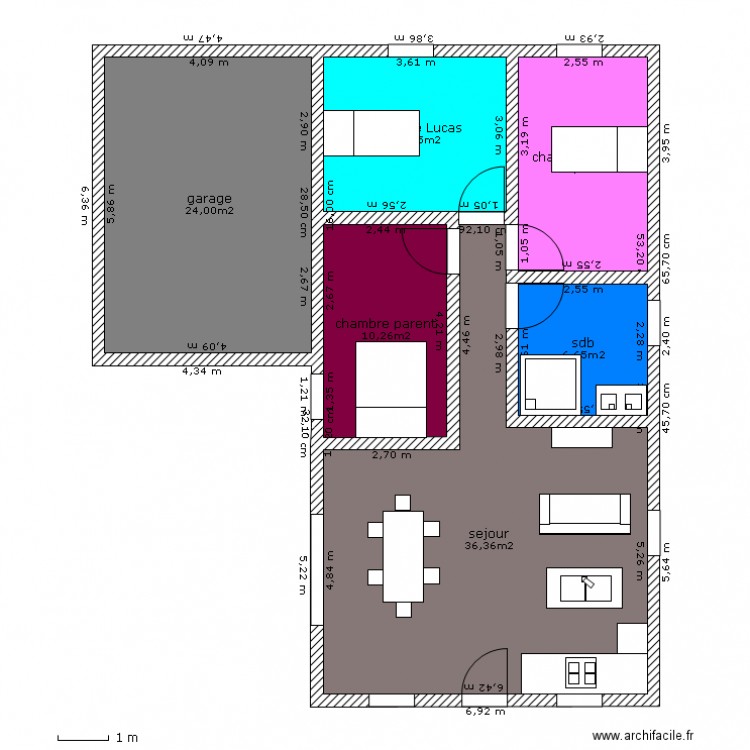 Plan – plein pied 80m2 – Par jessi30 ️ | ArchiFacile