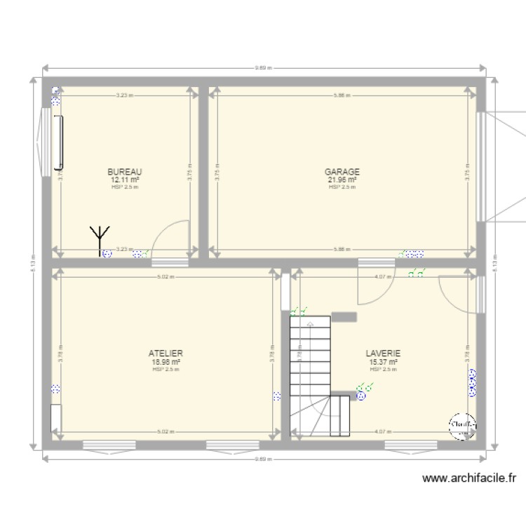 SOUS SOL MAISON - Plan dessiné par adeliadd