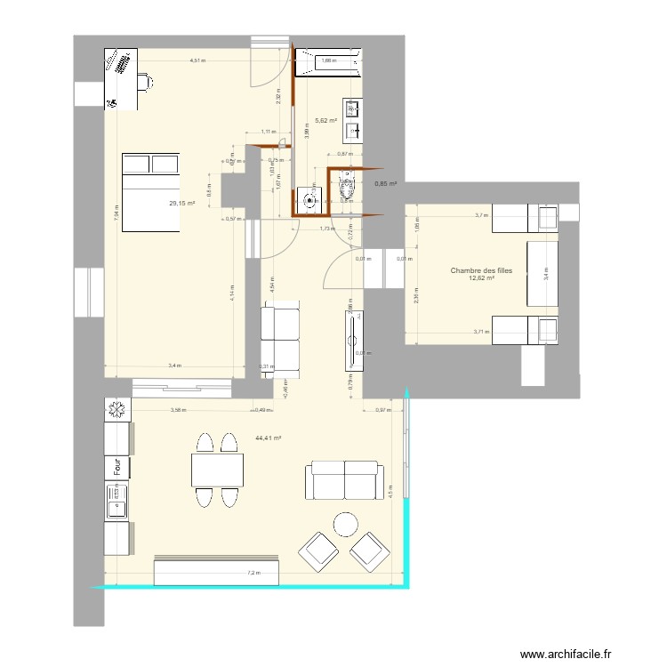 Plan meublé - Plan dessiné par cmichez