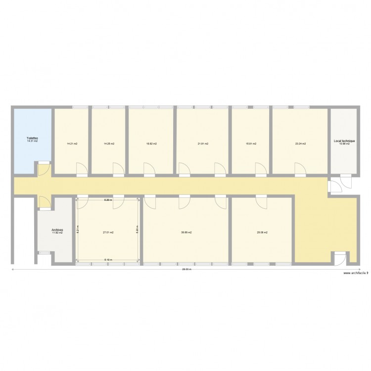 Plan – plan locaux initial finii – Par Lou Guillement ️ | ArchiFacile