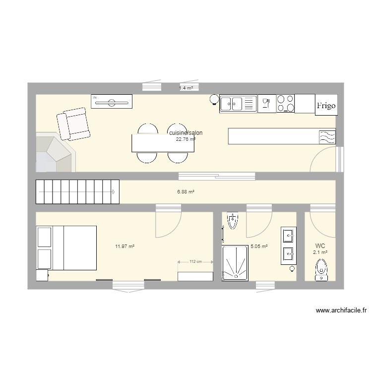 plan du logement - Plan dessiné par Anouk1405