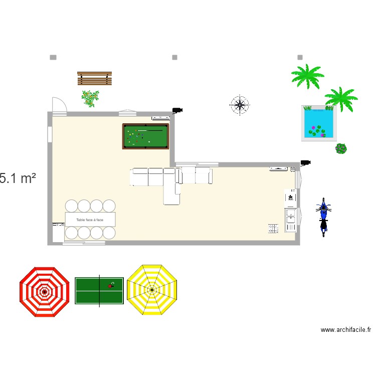 azadou - Plan 1 pièce 75 m2 dessiné par azadou976