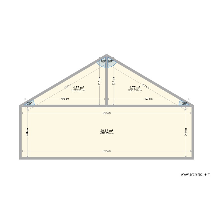 Plan pignon Lestrem - Plan 3 pièces 30 m2 dessiné par mickeyd6259