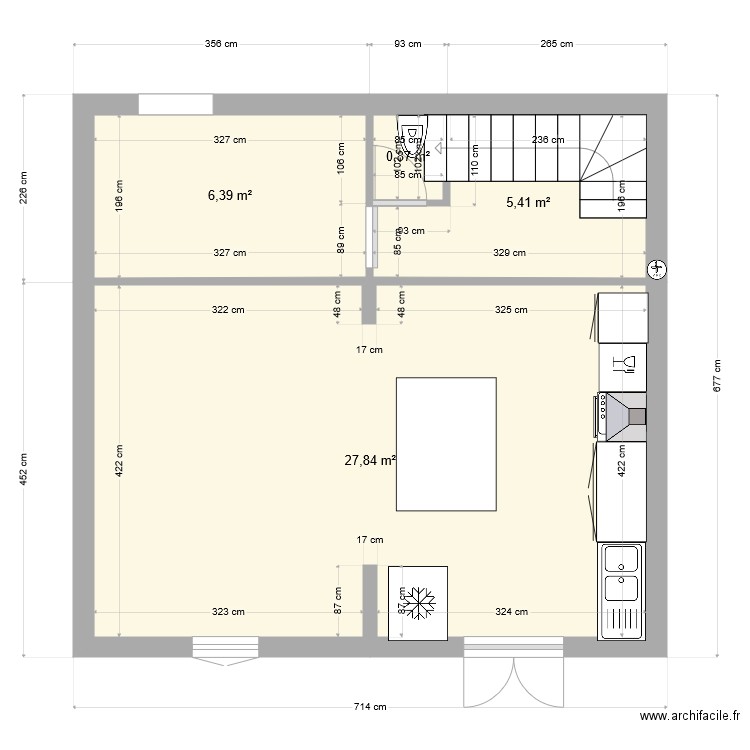 Maison Anna V1 - Plan 4 pièces 41 m2 dessiné par Matt_mntr