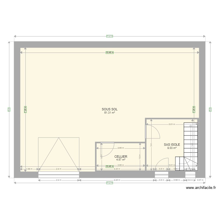 MIGNOT - Plan 3 pièces 90 m2 dessiné par samlogis