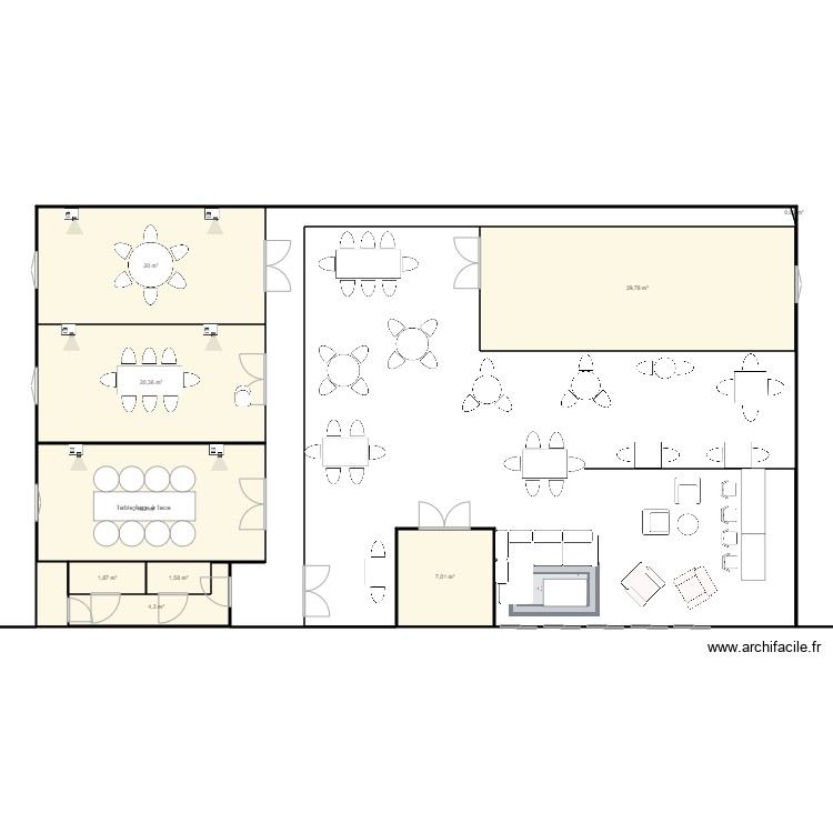 restaurant AT - Plan dessiné par evausaaa
