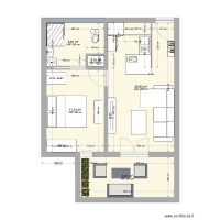 Studio 25m2 2 - Plan 5 pièces 24 m2 dessiné par leblanc2002