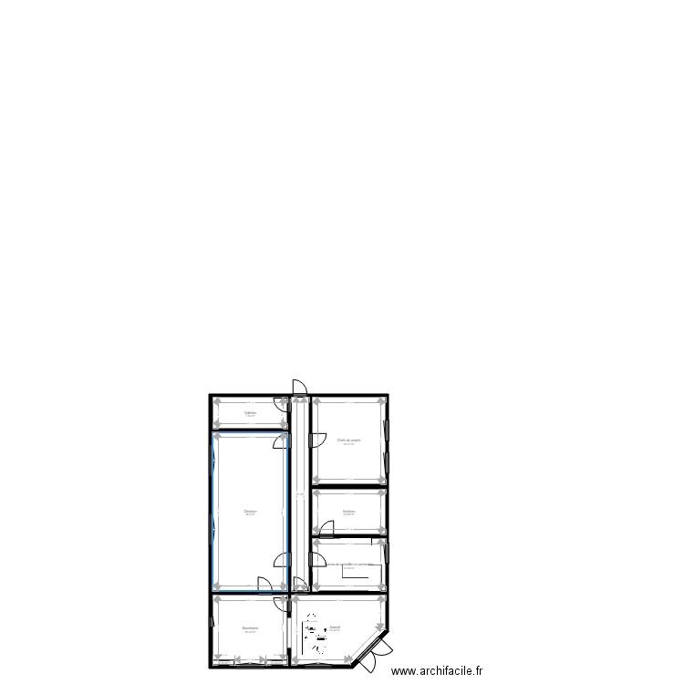 bâtiment administratif - Plan dessiné par oups
