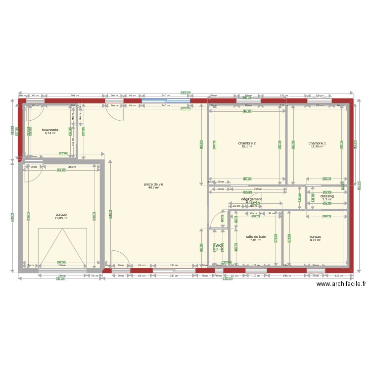 plan maison cote - Plan dessiné par stephmanu50