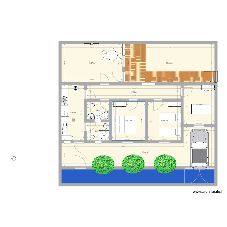 B12 Ramasses Nabeul - Plan 11 pièces 157 m2 dessiné par byridha